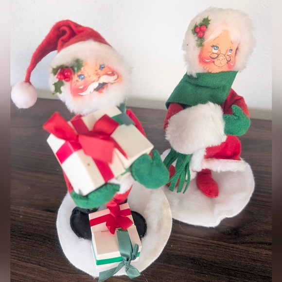Annalee | Holiday | Annalee Santa Claus Mrs Claus 995 Vintage 8 Felt ...